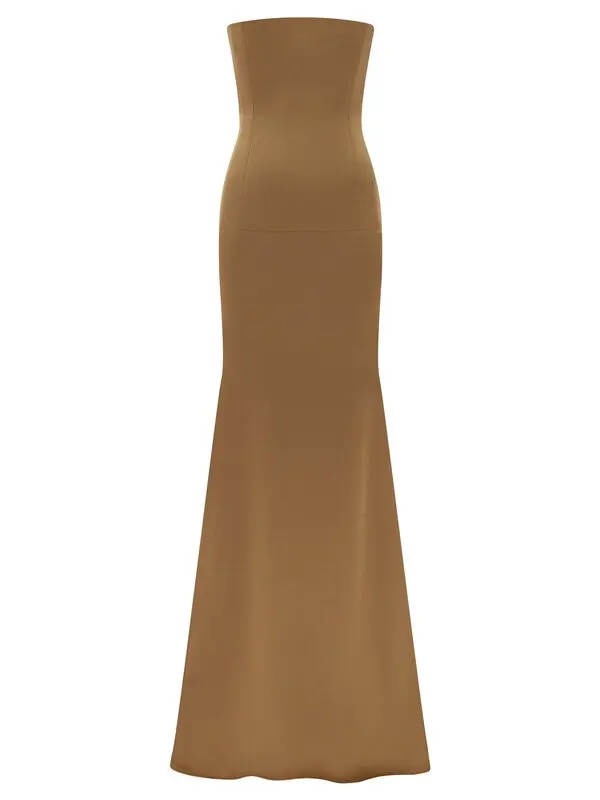 Alex Perry Strapless Longline Gown - Brown