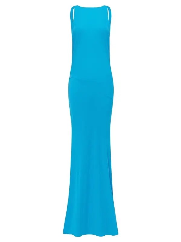 Alex Perry Open Back Draped Gown - Blue