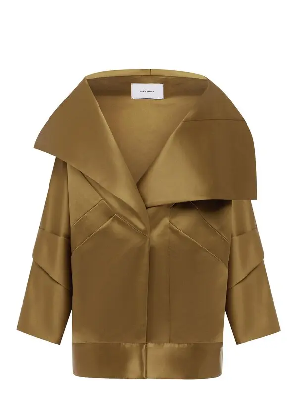Alex Perry Duchess Satin Wrap Jacket - Bronze