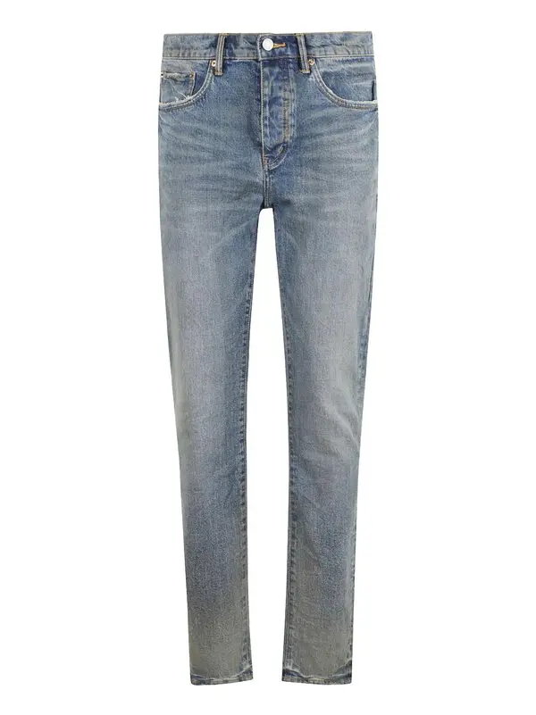 PURPLE BRAND Cracked Bronze Skinny Jeans - Gray
