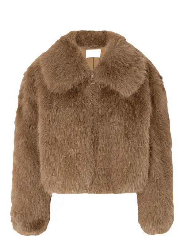 THE FRANKIE SHOP Hope Fur Jacket - Brown