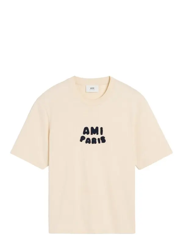 AMI Paris Logo Patch Crewneck T-shirt - White