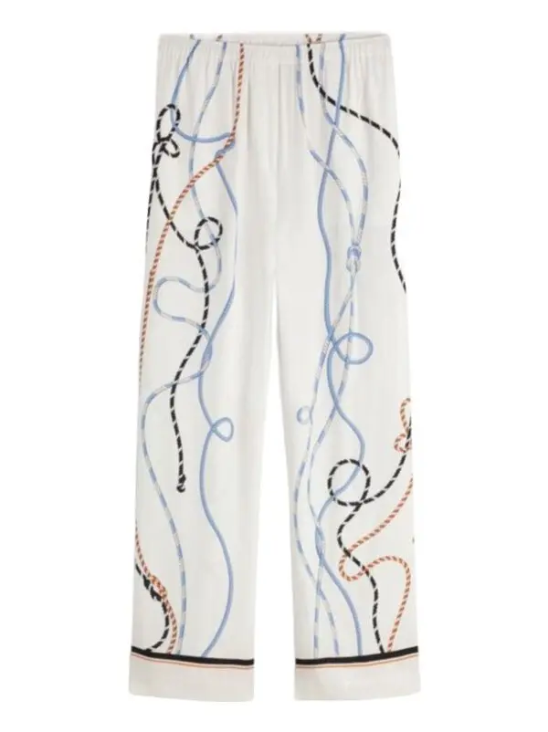 Tommy Hilfiger Rope Print Relaxed Straight Trousers - Gray