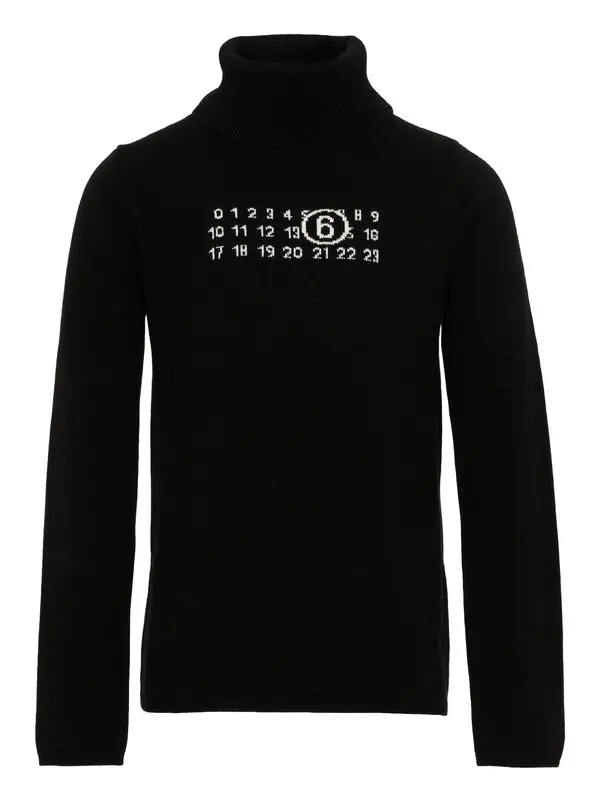 MAISON MARGIELA Numeric Signature Roll-neck Sweater - Black