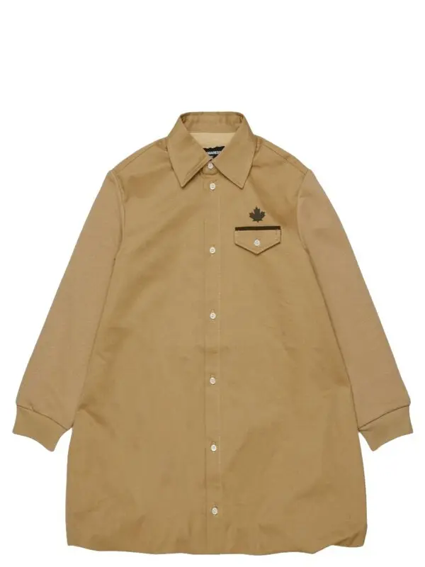 Dsquared2 Maple Leaf Shirt Dress - Beige