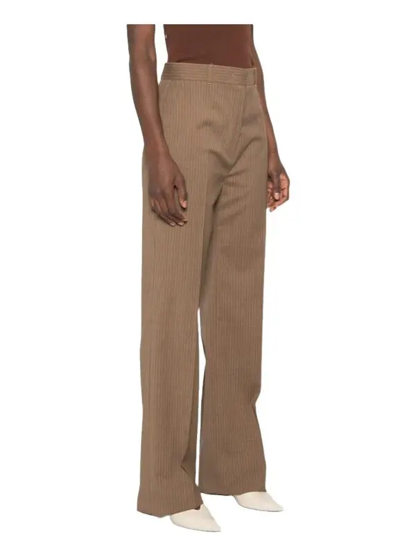 Max Mara Tailored Striped Trousers - Brown