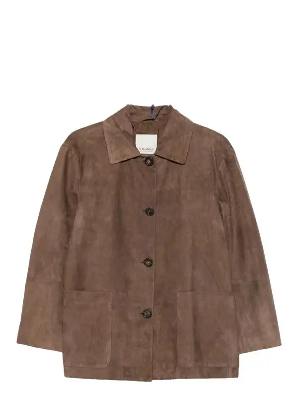 Max Mara Long-sleeve Leather Jacket - Brown