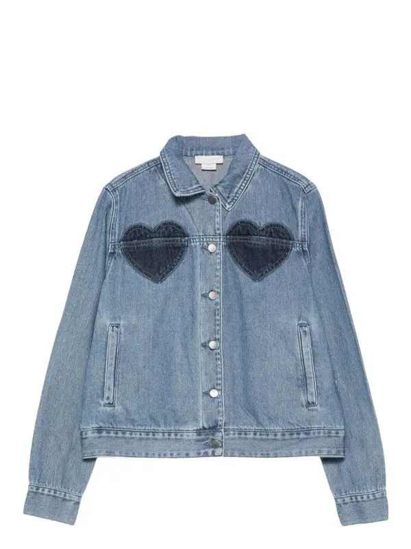 Stella McCartney Denim Jacket With Heart Patch - Blue