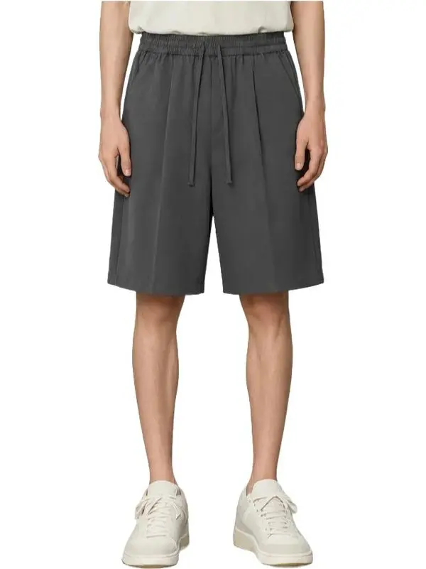Fear Of God Loose Fit Pleated Drawstring Shorts - Black