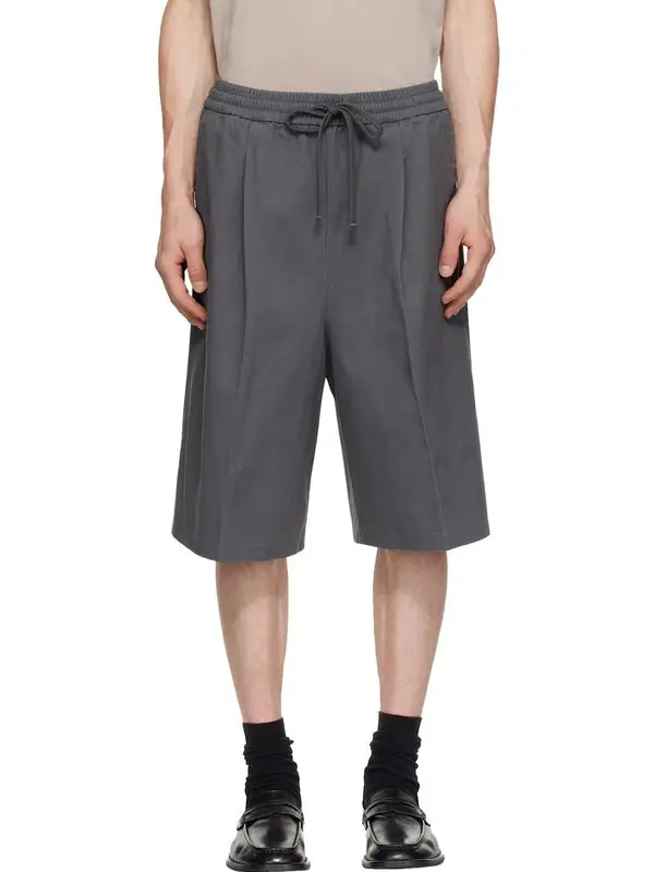 Fear Of God Loose Fit Pleated Drawstring Shorts - Black