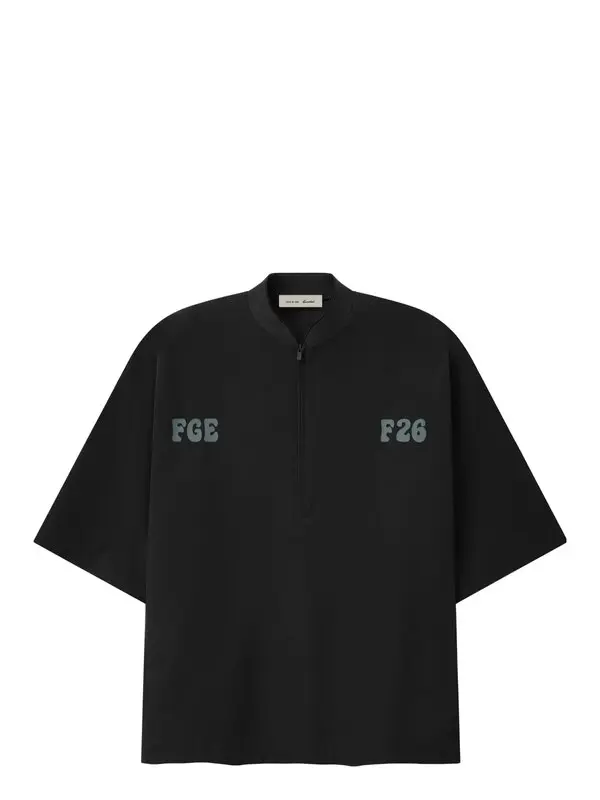 Fear Of God Half Zip Baseball Shirt - Black