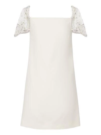 Valentino Garavani Crepe Couture Embellished Minidress - White