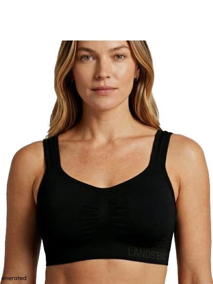 LANDS' END Bralette Soft Fit Seamless - Black