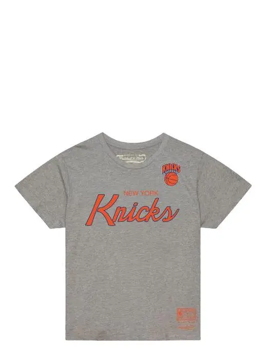 Mitchell & Ness New York Knicks Vintage Wordmark Boxy T-shirt - Heather Gray