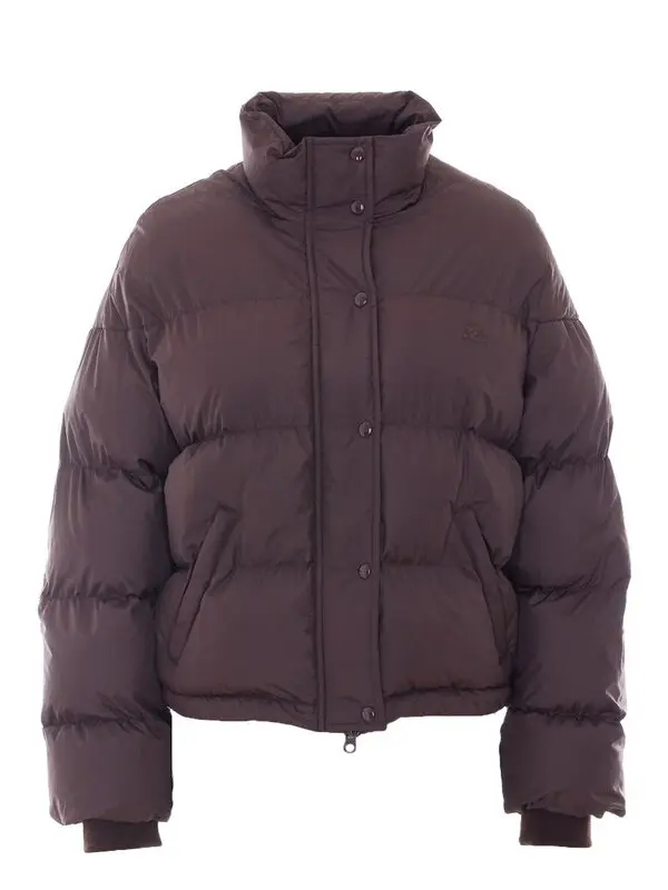 COURREGES Cropped Puffer Down Jacket With Logo - Red