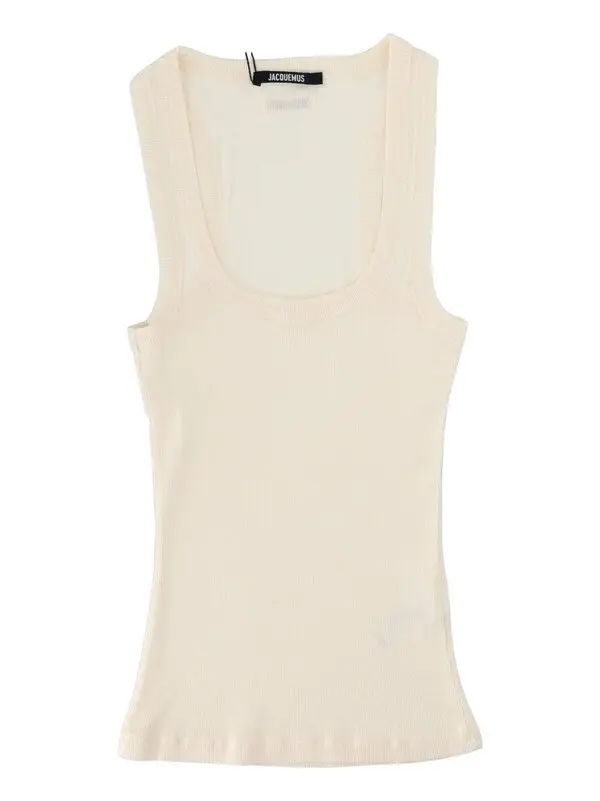 Jacquemus Gros Grain Tank Top - Cream