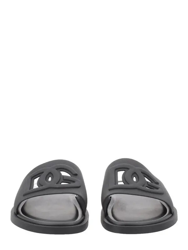 Dolce & Gabbana Rubber Slides - Black