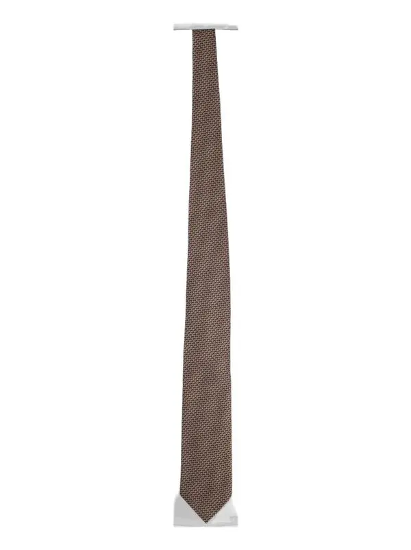 TOM FORD Cravatta In Jacquard Di Seta 8 Cm - Brown