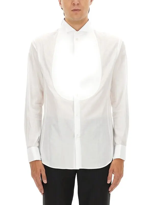 Giorgio Armani Cotton Tuxedo Shirt - White