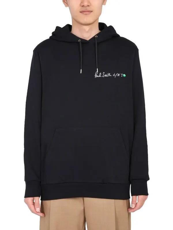 Paul Smith Hoodie With Graphic Detail - Black