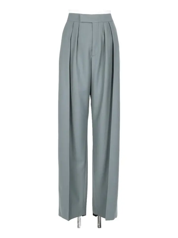 Chloé Tailored Wool Gabardine Cigarette Trousers - Gray