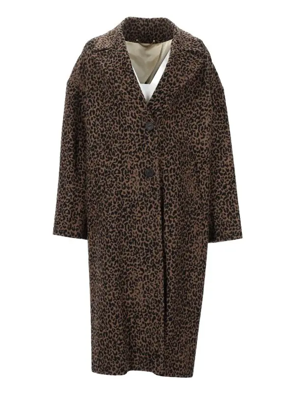 GOLDEN GOOSE Cocoon Wool Single Breasted Coat - Multicolor
