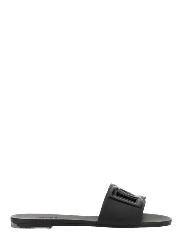Dolce & Gabbana Rubber Slide Sandals - Black