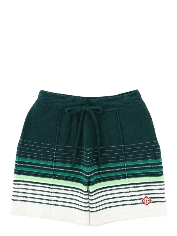 Casablanca Bouclé Striped Shorts - Green