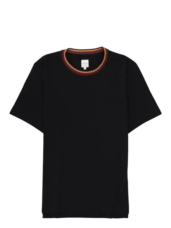 Paul Smith T-shirt Con Collo Stripes - Black