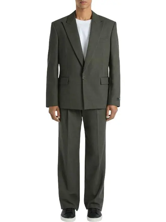 Balmain Cotton Twill 1-button Jacket - Khaki