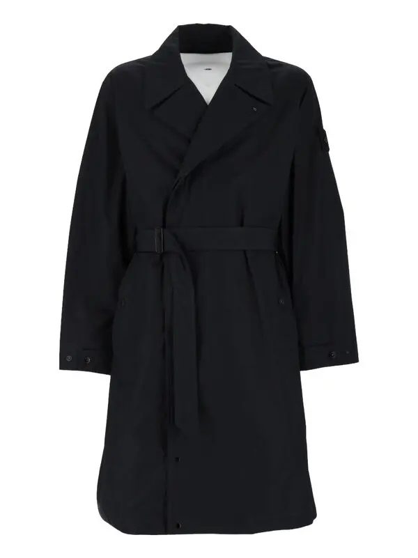 Stone Island Trench Con Cintura - Black