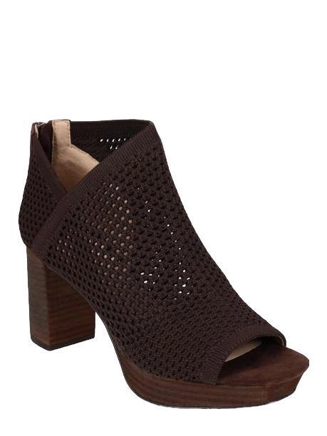 Pelle Moda Aurel Open Toe Platform Bootie - Chocolate