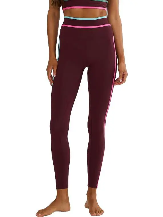 Beach Riot Solara High Waist Colorblock Leggings - Raspberry Bloom Colorblock