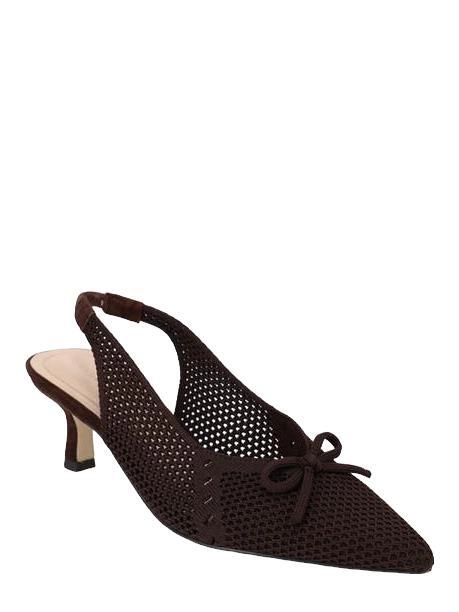 Pelle Moda Beliz Slingback Pointed Toe Kitten Heel Pump - Chocolate