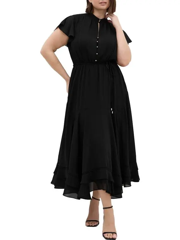 City Chic Yasmine Maxi Dress - Black