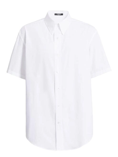 Balmain Paris Shirt In Cotton Poplin - White