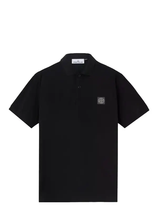 Stone Island Logo-patch Polo Shirt - Black