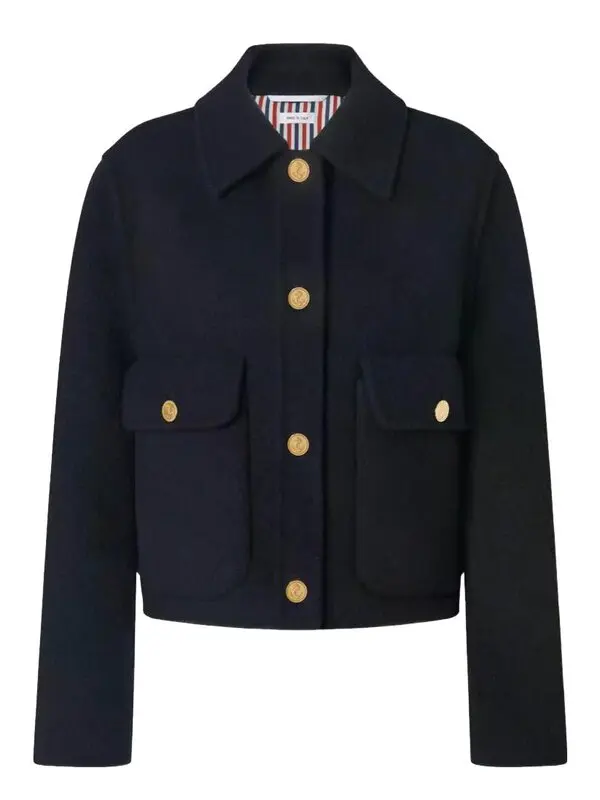 Thom Browne Bell-sleeve Wool Jacket - Blue