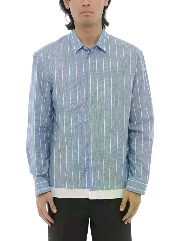 Neil Barrett Striped Boxy-fit Shirt - Blue