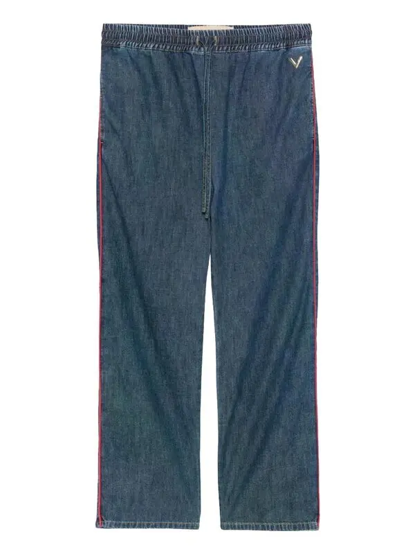 Valentino Garavani Vlogo Signature Drawstring Jeans - Blue