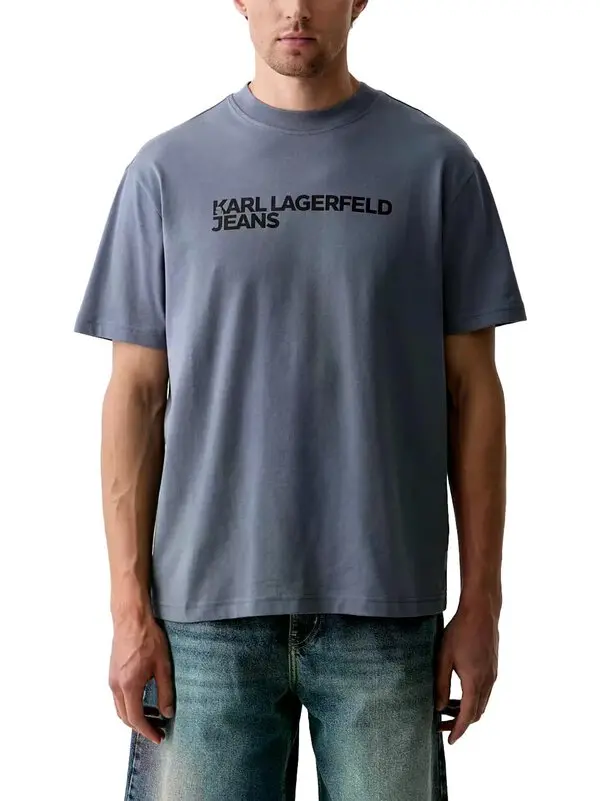 Karl Lagerfeld Logo-print Crew-neck T-shirt - Blue