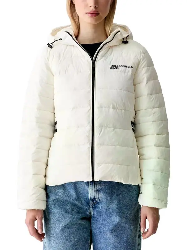 Karl Lagerfeld Quilted Hooded Jacket - White
