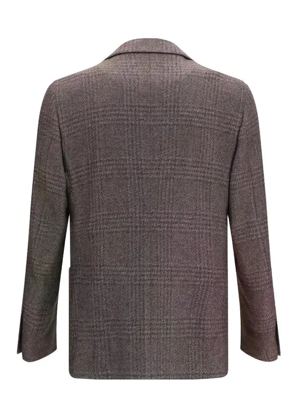 LARDINI Single-breasted Checked Blazer - Brown