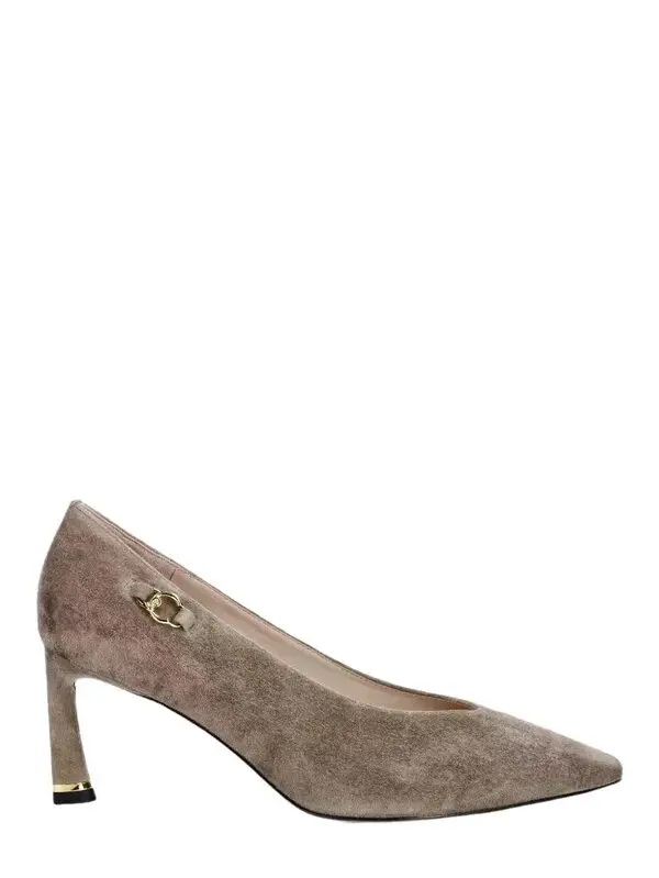 COCCINELLE Pointed Toe Pumps With Logo Plaque - Neutrals