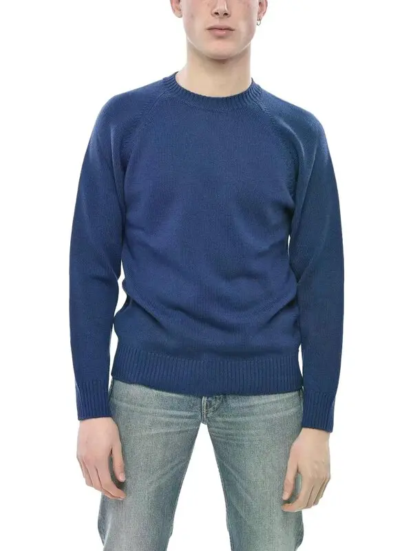 PAOLO PECORA Crew Neck Long Sleeve Sweater - Blue