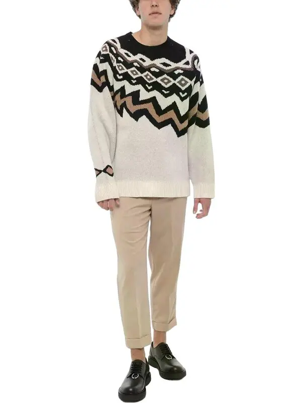 Neil Barrett Geometric Pattern Wool Sweater - Neutrals