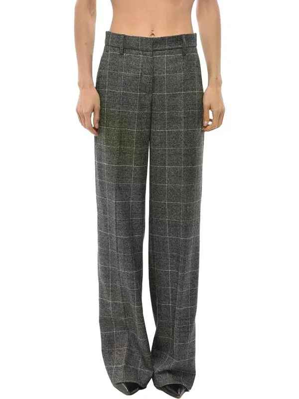 True Royal Belt-loop Checked Trousers - Grey