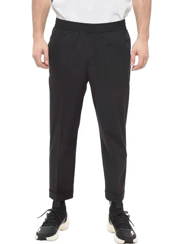 Neil Barrett Slim Fit Elasticated Waistband Trousers - Black