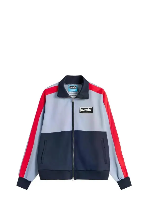 PLEASURES Color-block Track Jacket - Blue