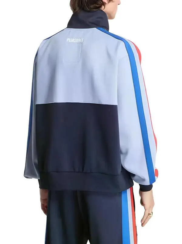 PLEASURES Color-block Track Jacket - Blue